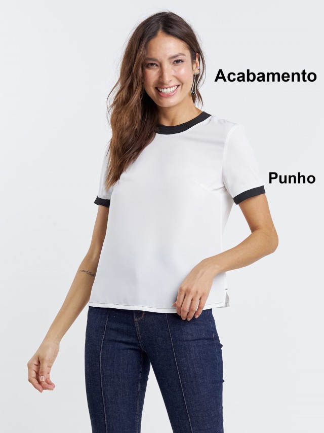 Poliéster - Camisa BABY LOOK